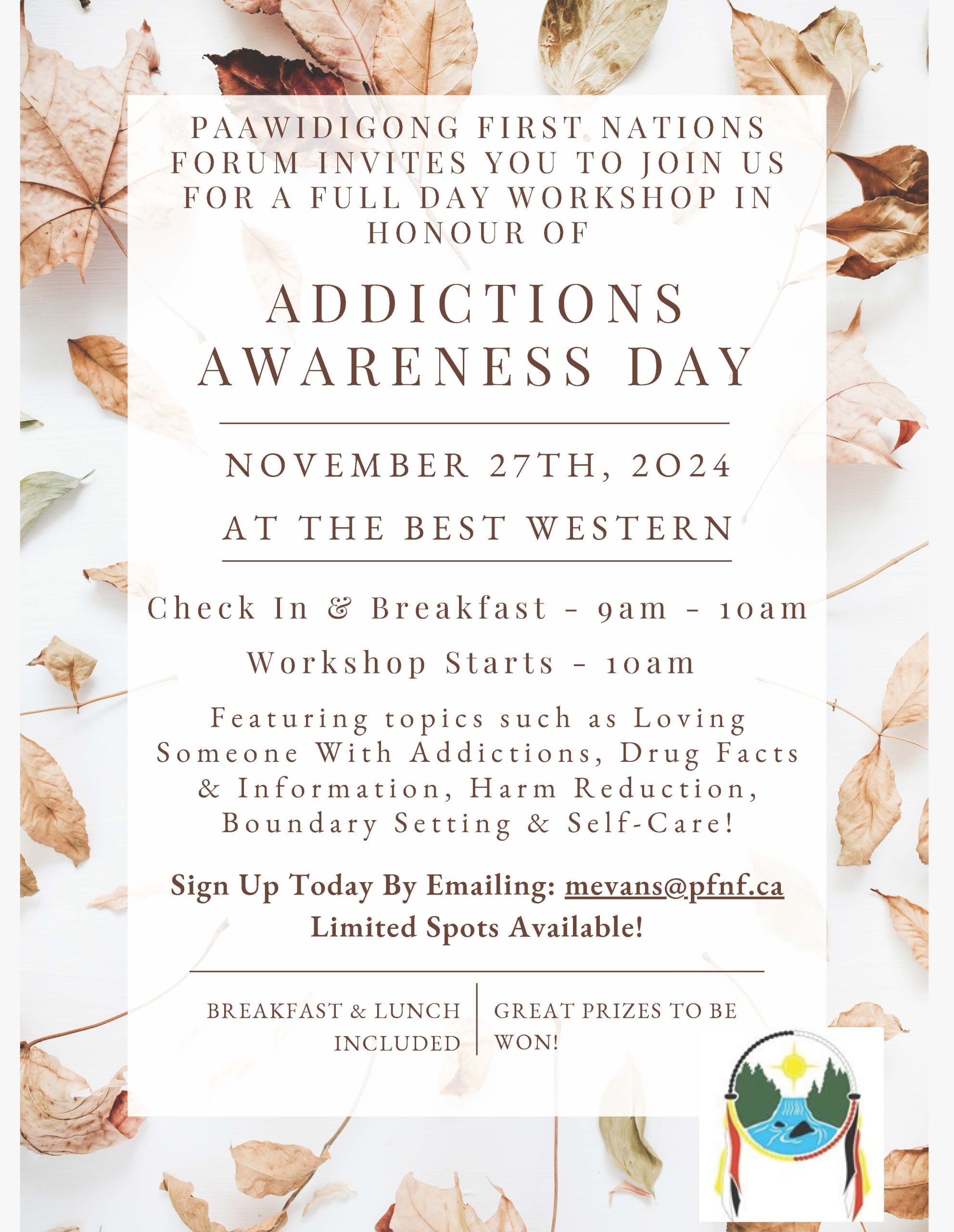 Addictions Awareness Day Nov. 27th, 2024 – Paawidigong First Nations Forum